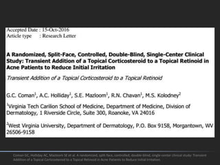 Is TCD still relevant for acne treatment? | PPTX