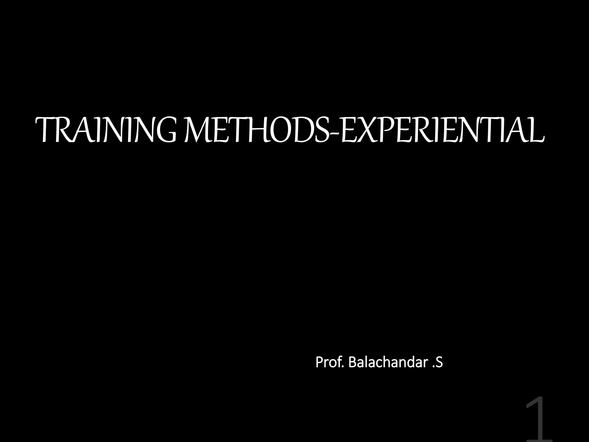 ISTD May 2020 training methods experiential | PPT