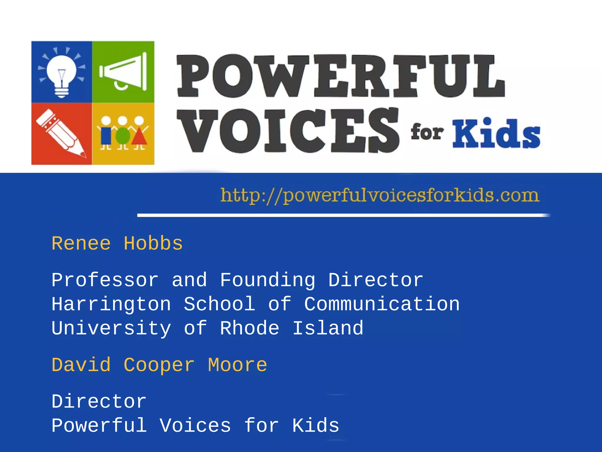 Powerful Voices for Kids: Digital and Media Literacy in K-2 | PPT