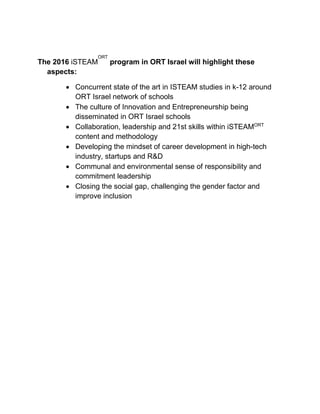 ORT iSTEAM Introduction | PDF