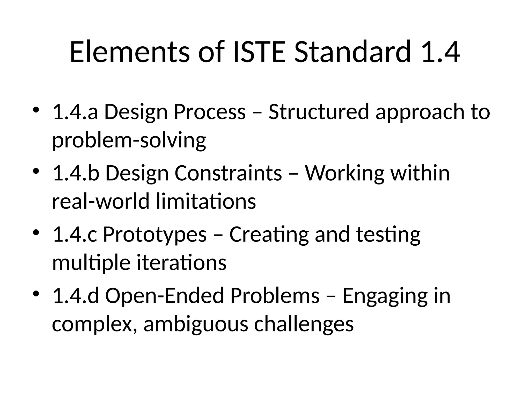 Applying ISTE Standard 1.4 Presentation by a specialist | PPTX