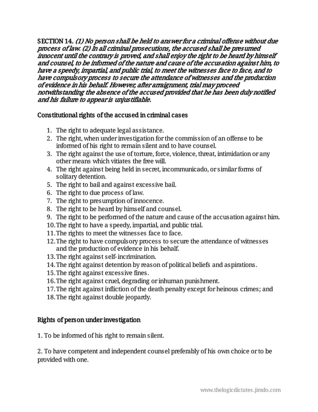 Is the bill of rights absolute? | PDF
