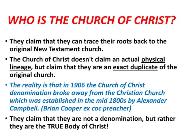 Is the church of christ a cult | PPT