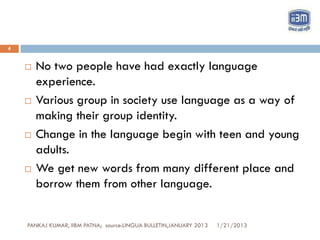 Is the english language changing | PPTX