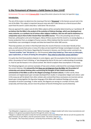 Is the firmament a solid dome study | PDF