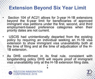 INSZoom Immigration Conference 2019| Is the H-1B Program Under Attack | PPT