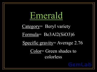 Is there a Difference between Green Beryl and Emerald? | PPTX