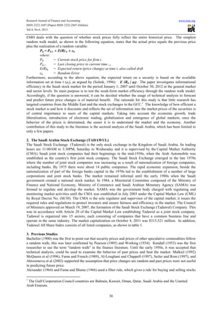 Is the saudi stock market efficient | PDF