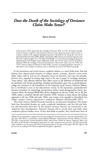 Is the sociology_of_deviance_still_relev | PDF | Undergraduate ...