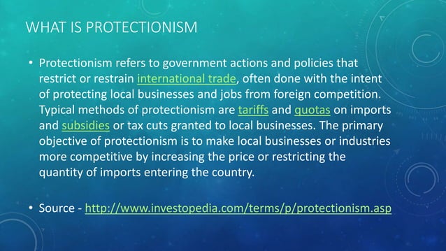 Is the world heading to more protectionism | PPT