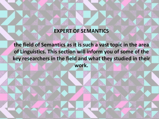 Introduction to Linguistics: Semantics | PPTX | Technology & Computing