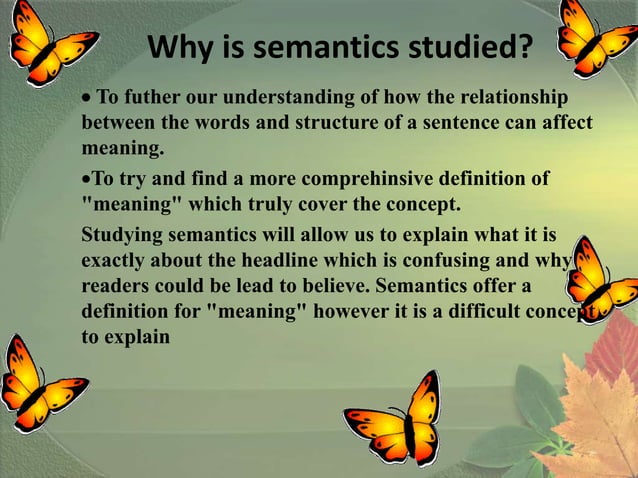 Introduction to Linguistics: Semantics | PPTX | Technology & Computing