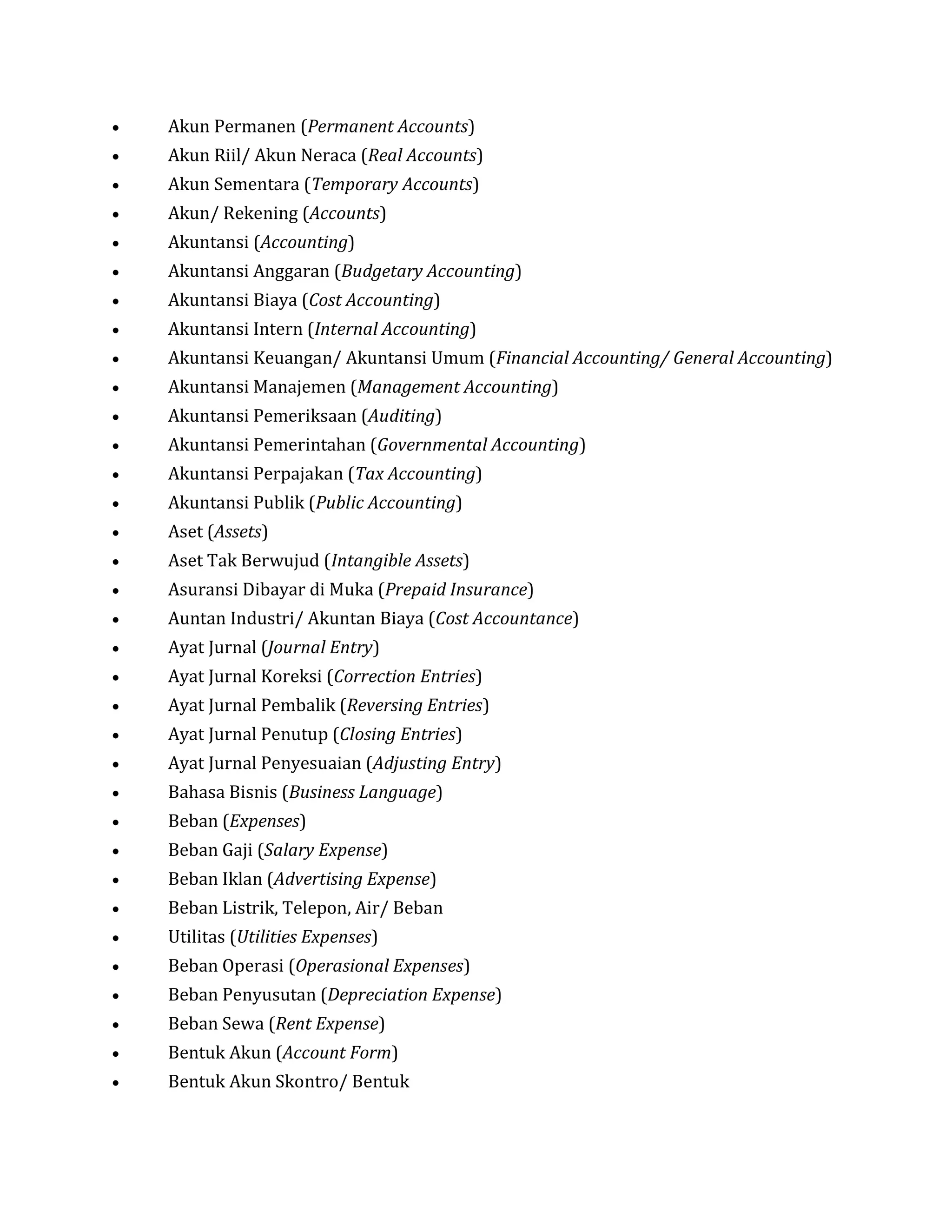 Istilah dalam-akuntansi-dalam-bahasa-inggris | PDF