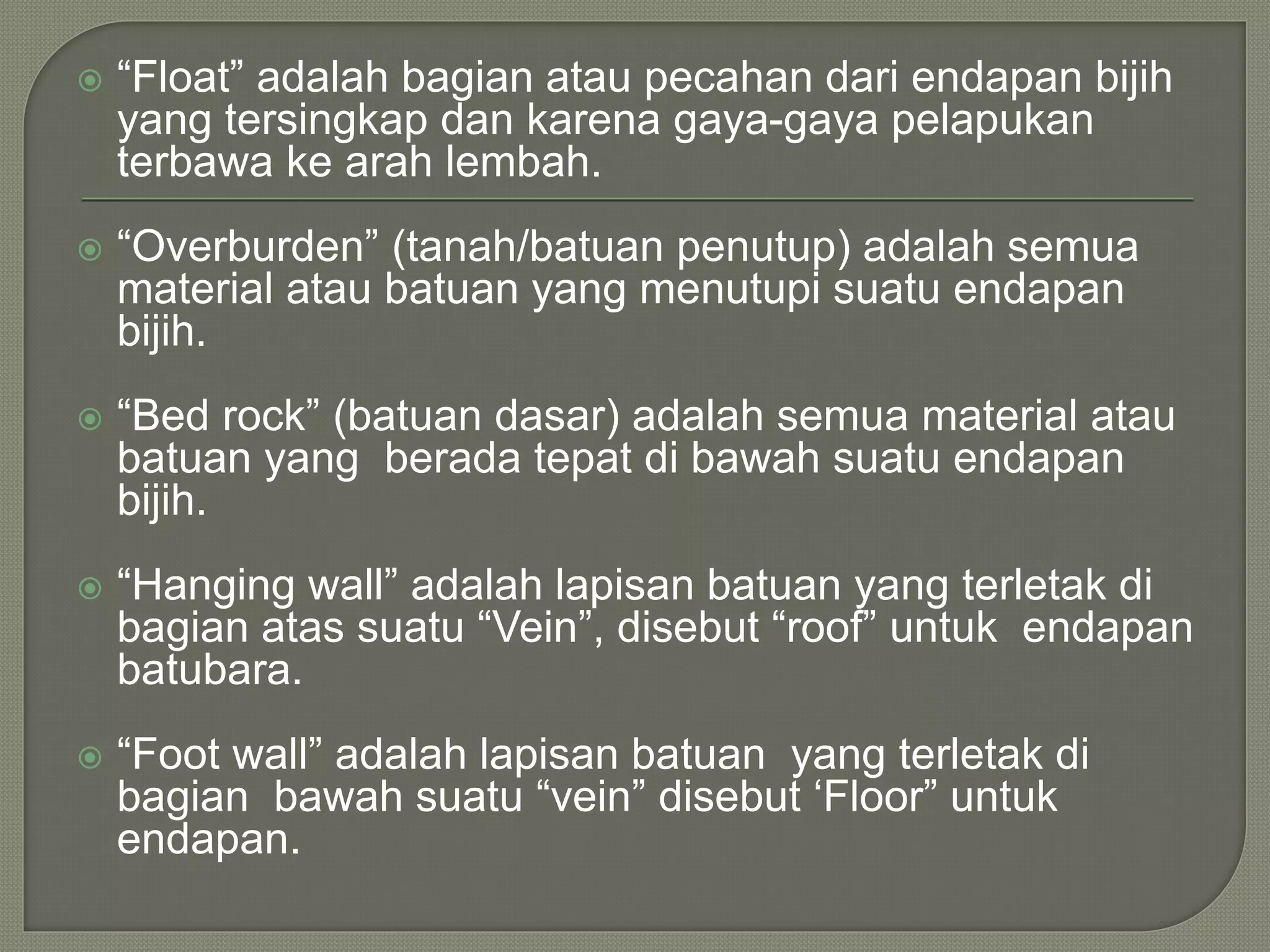 Istilah-istilah Pertambangan | PPTX
