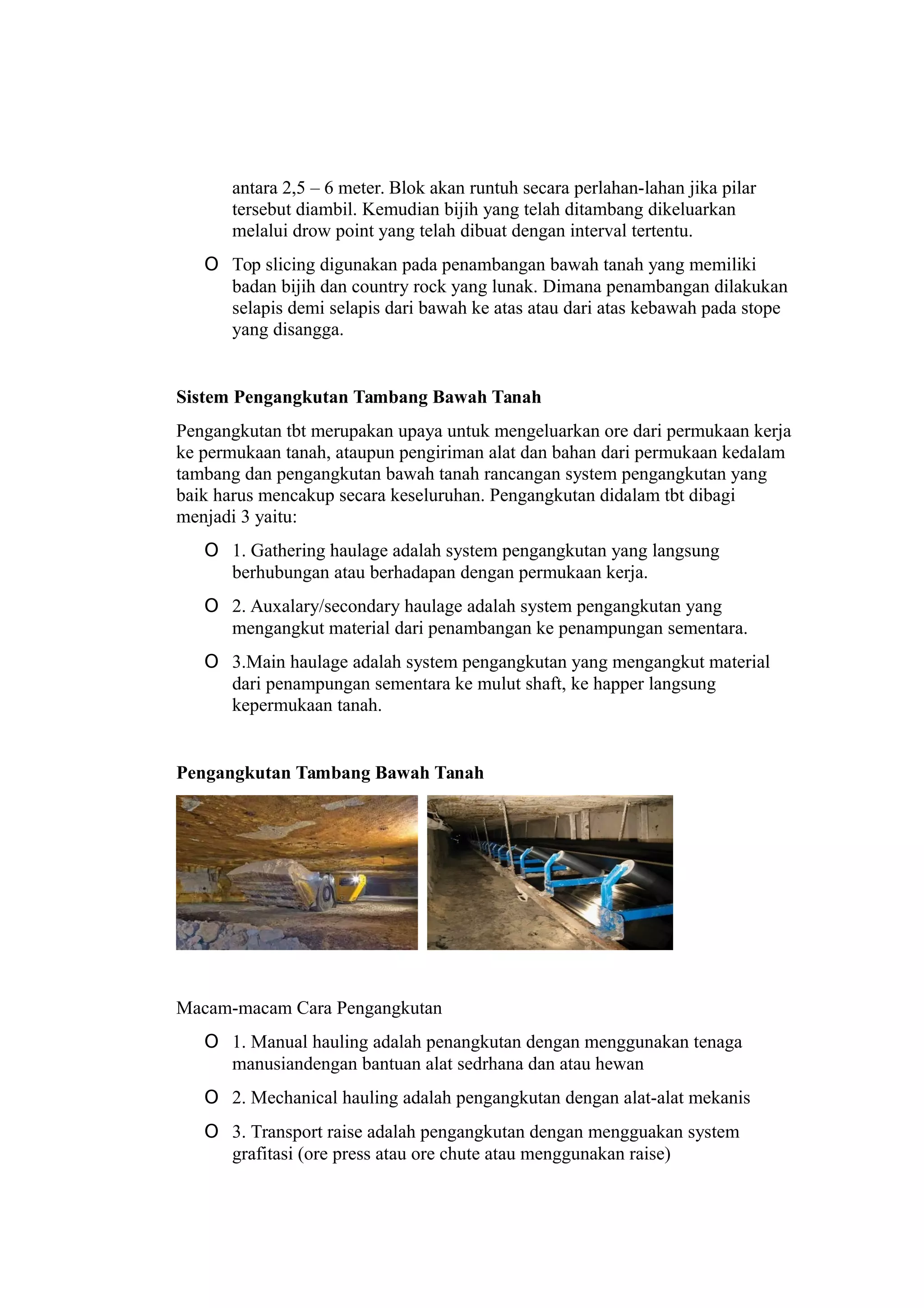 Istilah istilah underground mining | PDF