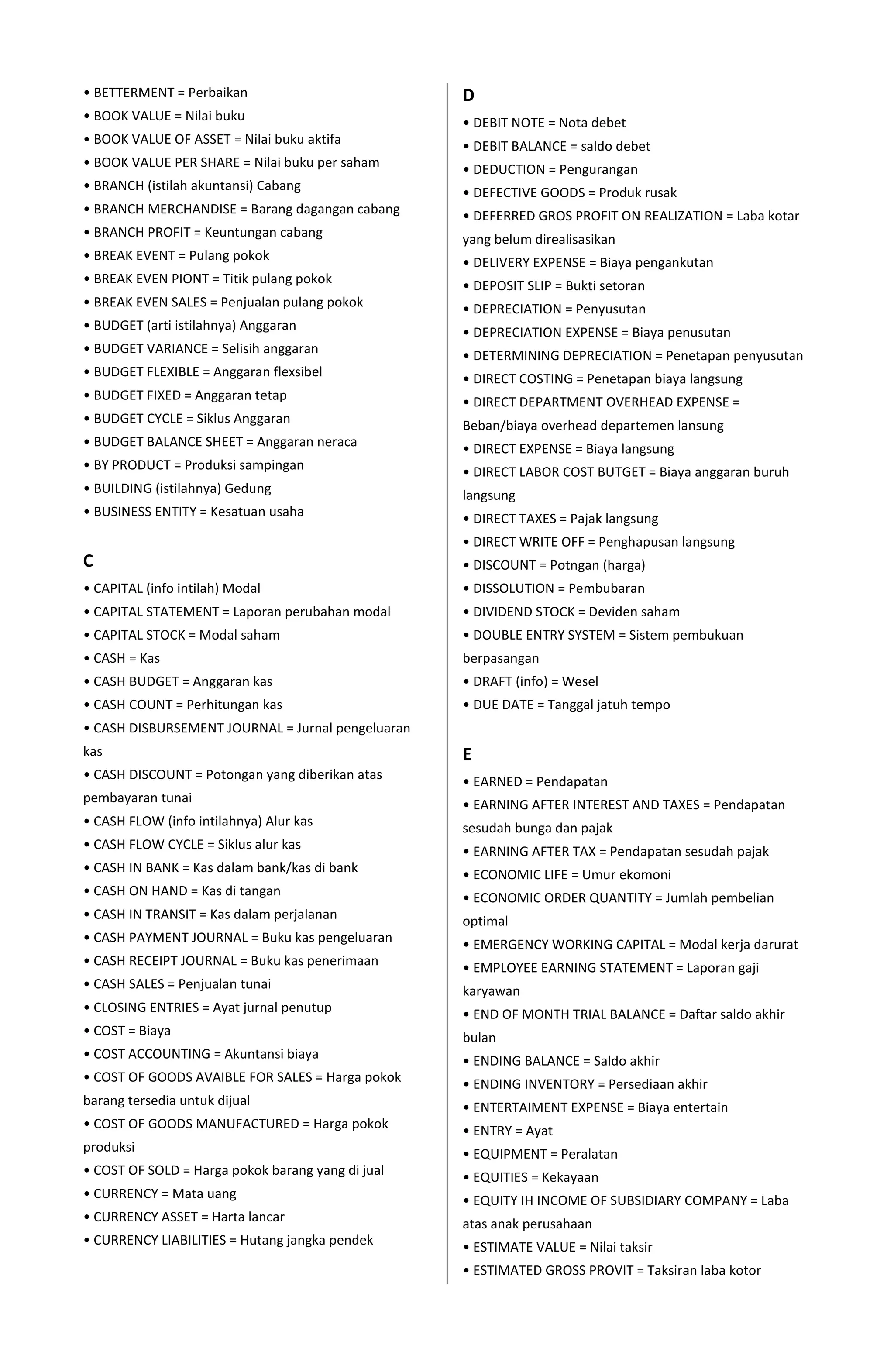 Istilah akuntansi english | DOCX