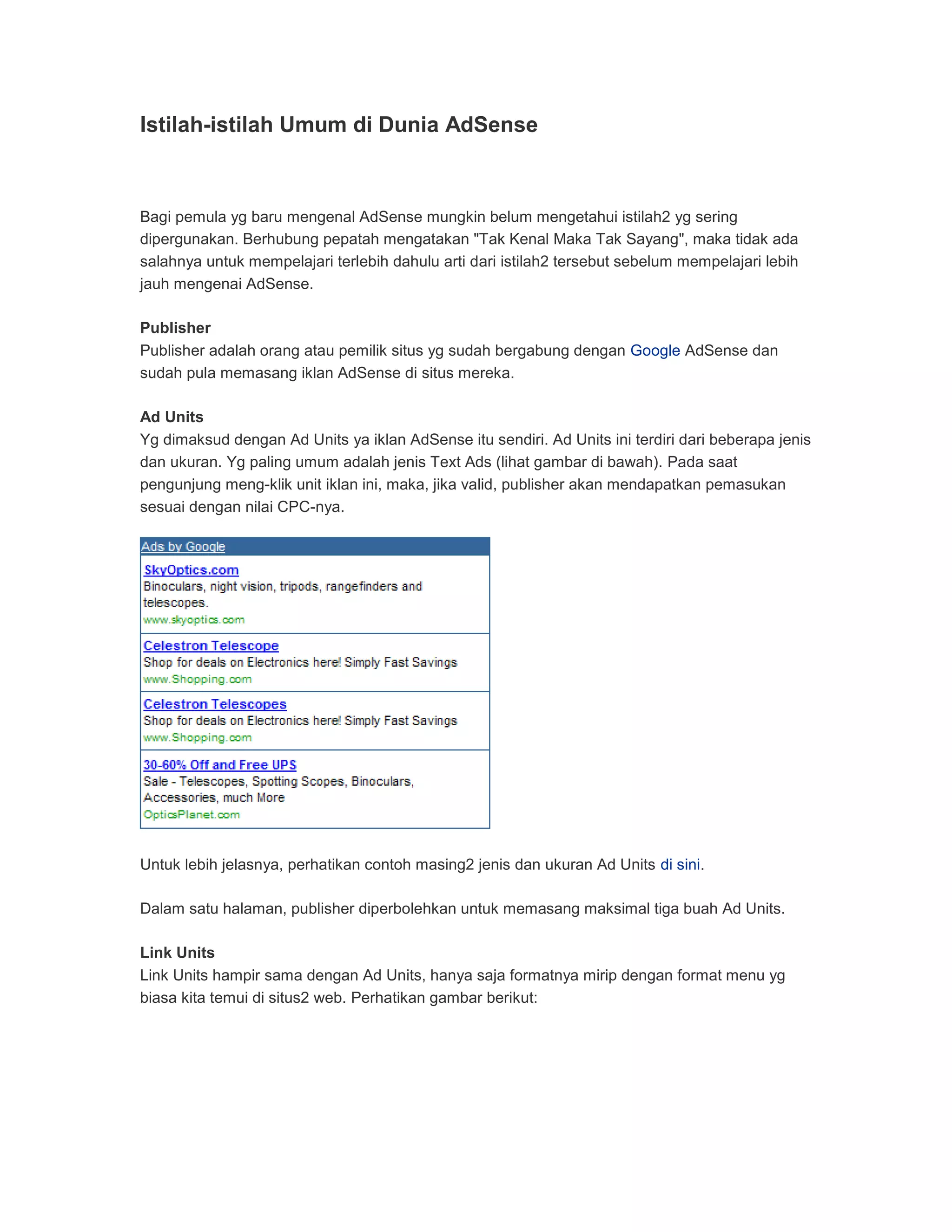 Istilah dalam adsense | PDF