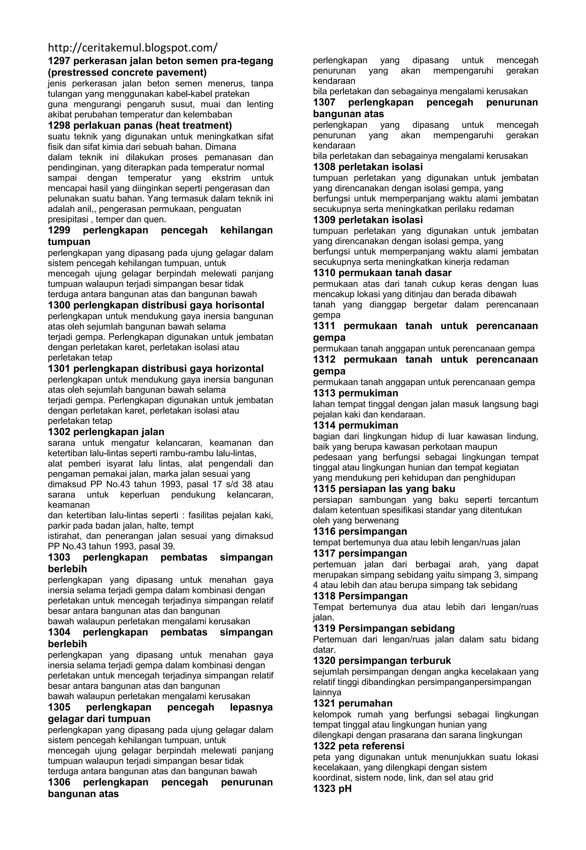 Istilah dan definisi bidang teknik sipil | PDF