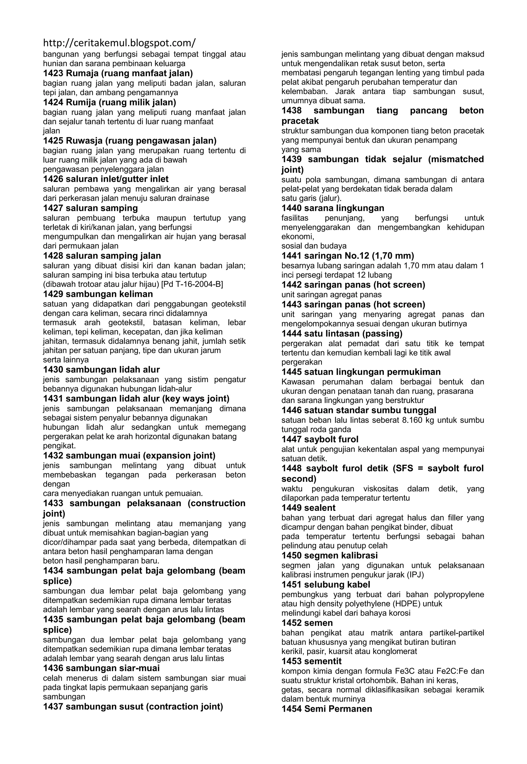 Istilah dan definisi bidang teknik sipil | PDF