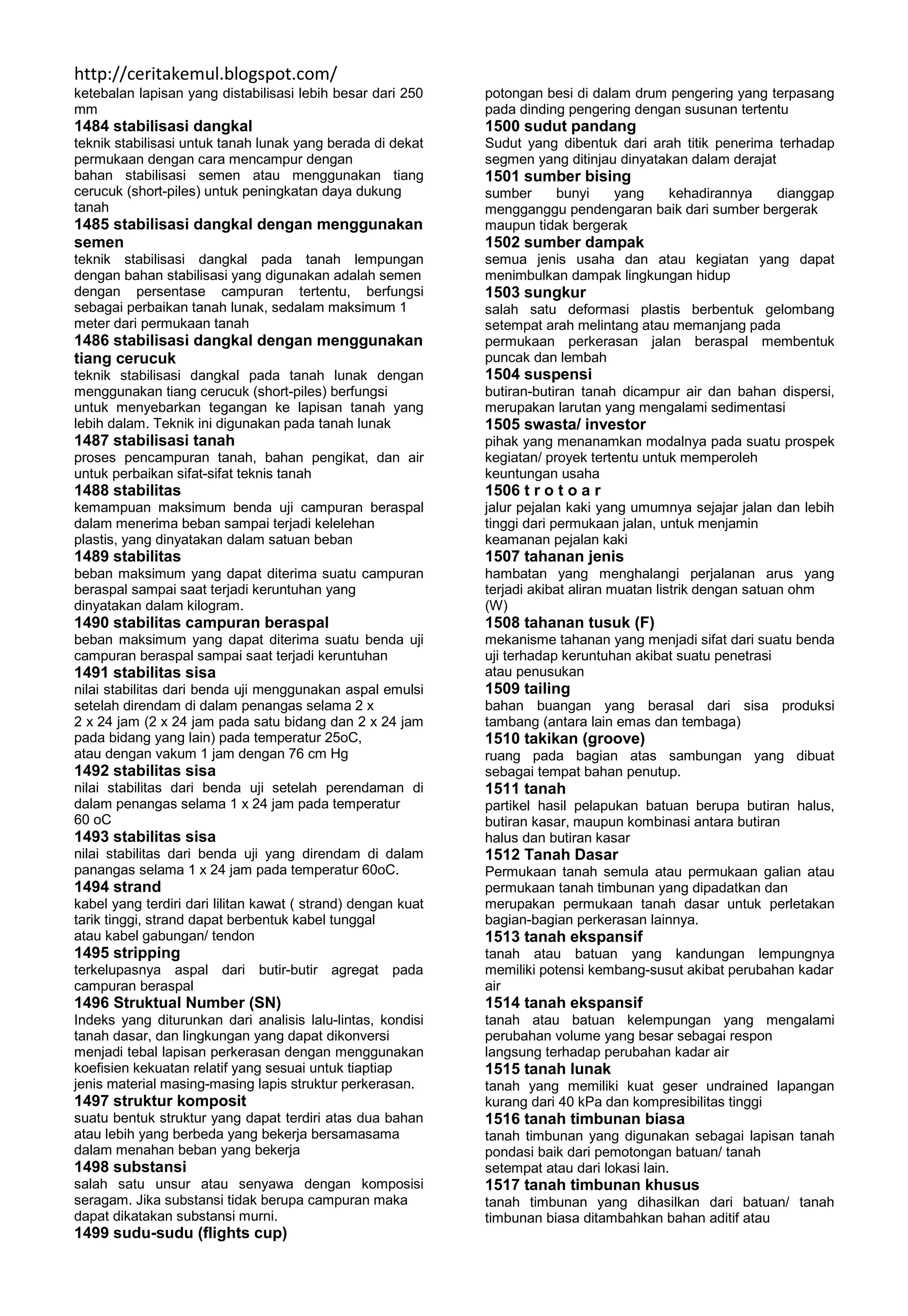 Istilah dan definisi bidang teknik sipil | PDF