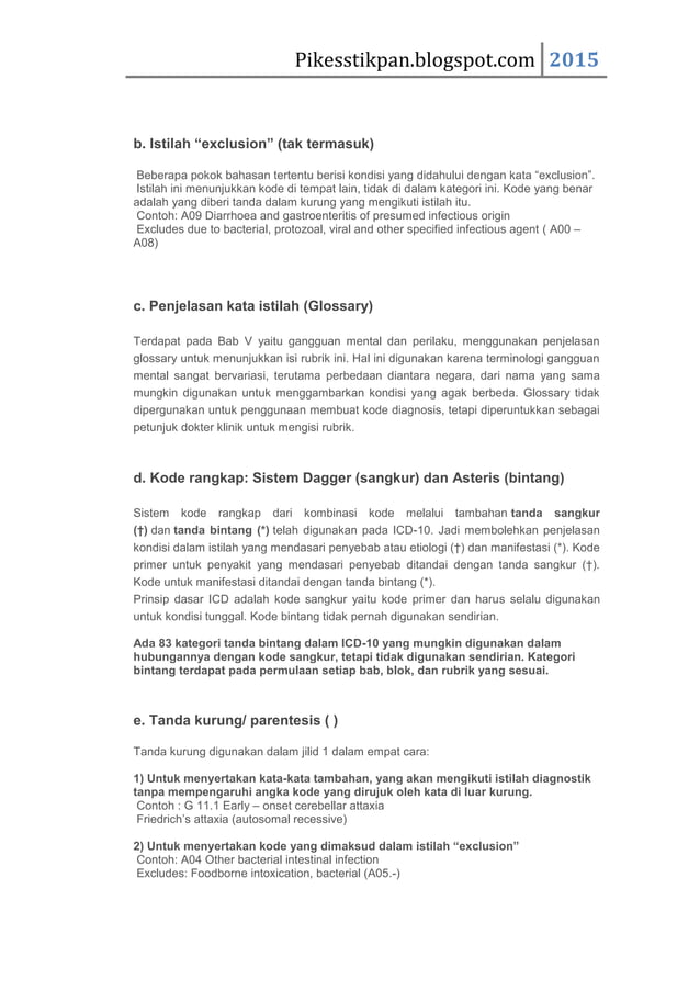 Istilah dan petunjuk pengkodean dalam menggunakan ICD 10 | PDF