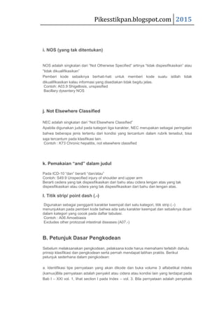 Istilah dan petunjuk pengkodean dalam menggunakan ICD 10 | PDF