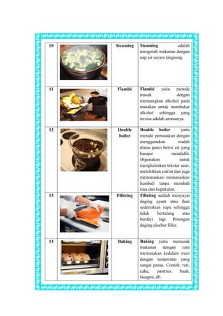 Istilah teknik dasar memasak | PDF