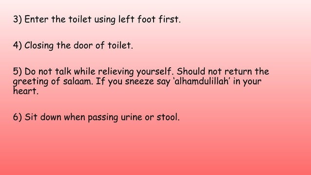 ISTINJA' is a topic in islamic studies that is compulsory to learn. | PPT