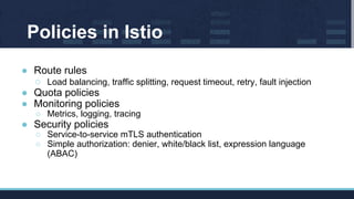 Istio's mixer policy enforcement with custom adapters (cloud nativecon ...