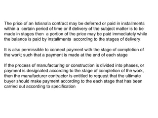 Alhuda CIBE - Presentation on Istisna as Mode of Finance | PPT