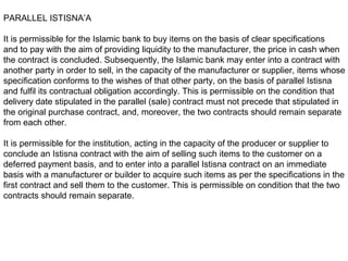 Alhuda CIBE - Presentation on Istisna as Mode of Finance | PPT