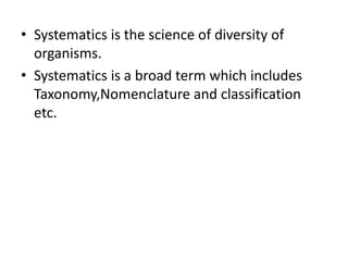 principles of systematic zoology | PPTX