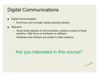 Digital Communications Lecture 1 | PDF