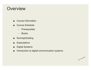 Digital Communications Lecture 1 | PDF