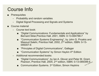 Digital Communications Lecture 1 | PDF