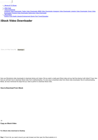 Istock Video Downloader Free.ppt