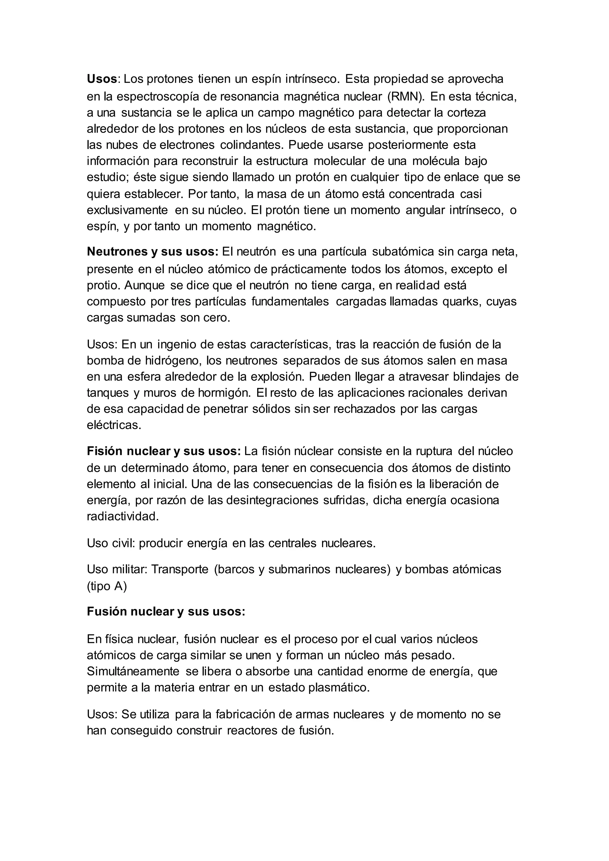 Isótopos radioactivos y sus usos | DOCX