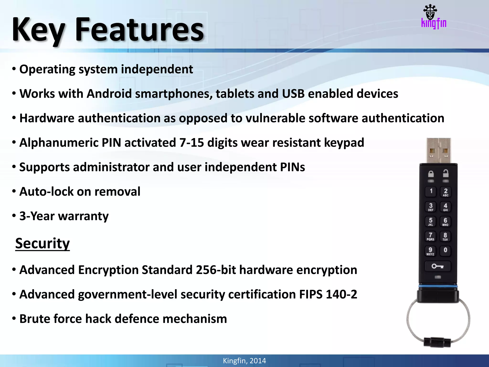 Datashur Presentation pin flash drive - Kingfin | PPT