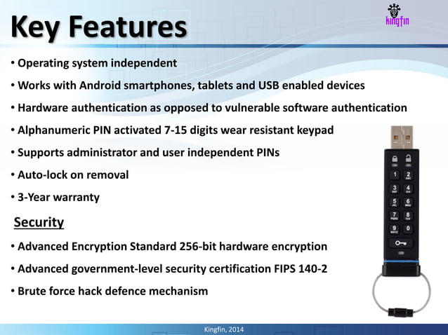 Datashur Presentation pin flash drive - Kingfin | PPT