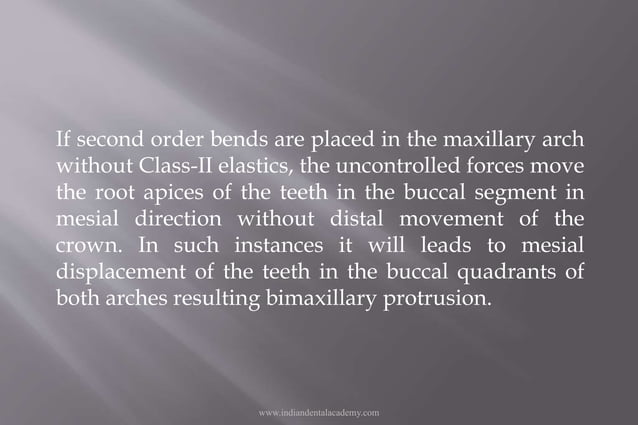 1ST, 2ND AND 3RD ORDER BENDS IN STANDARD EDGEWISE APPLIANCE SYSTEM ...