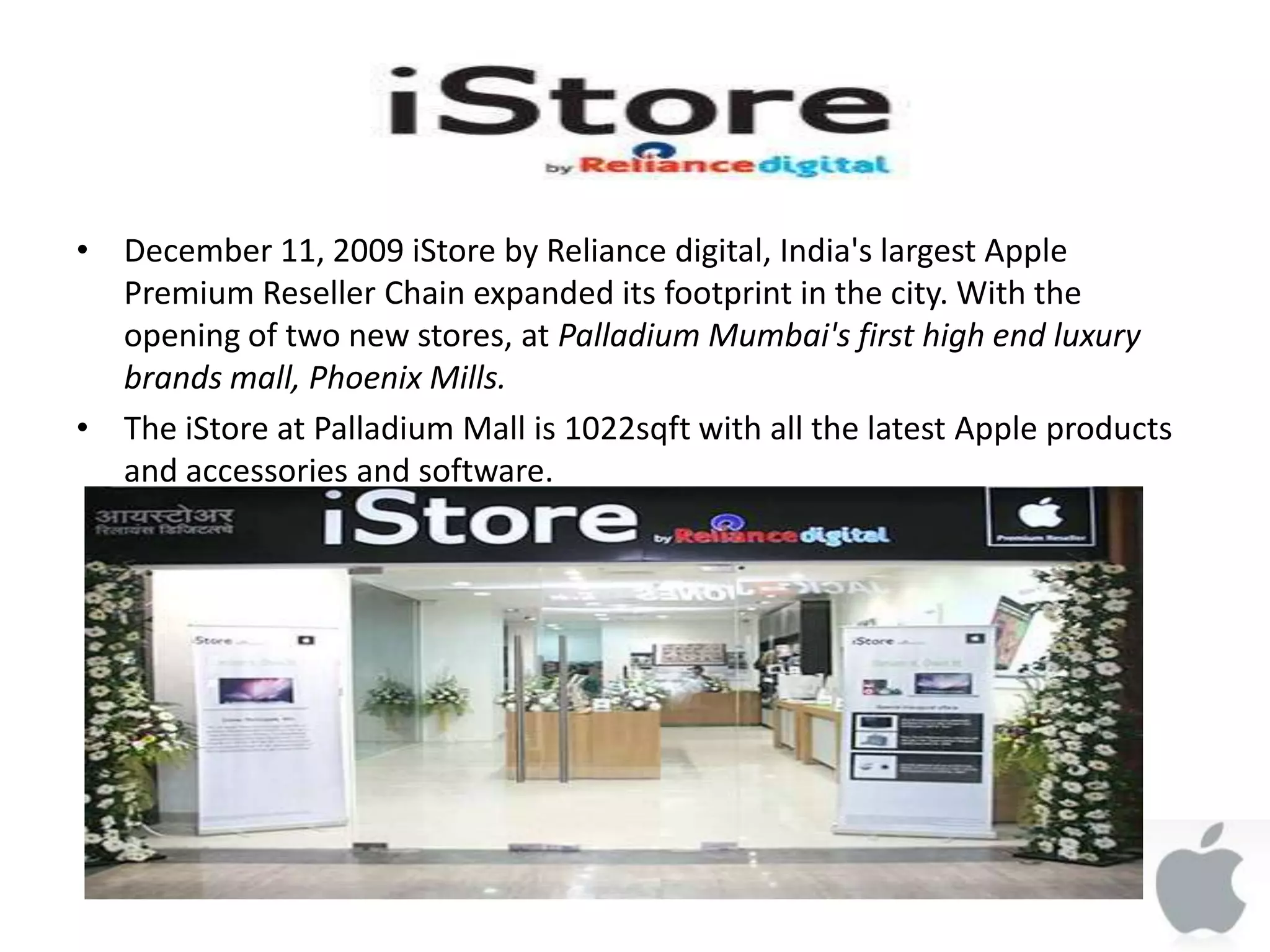 Retail Management of The iStore | PPT