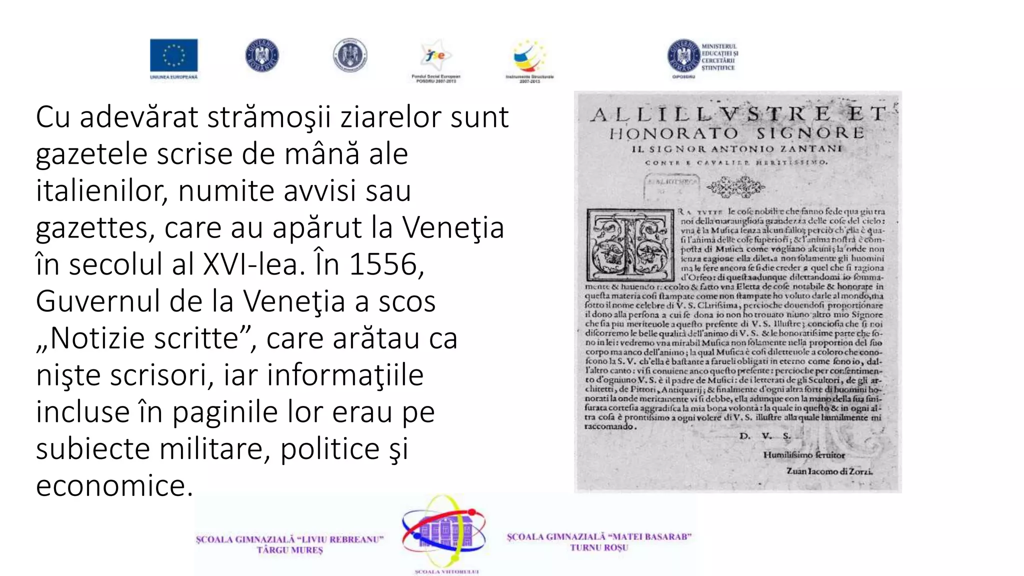 Istoria presei (ziare,reviste, carti) | PPT