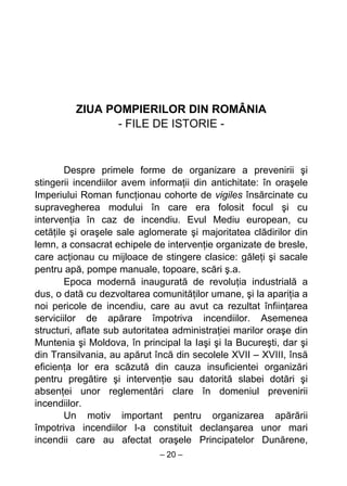 Istoric pompierii romani | PDF