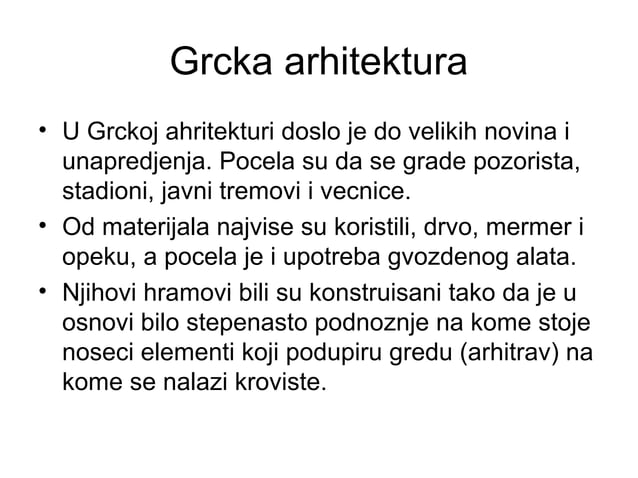 Istorija arhitekture i gradjevinarstva | PPT