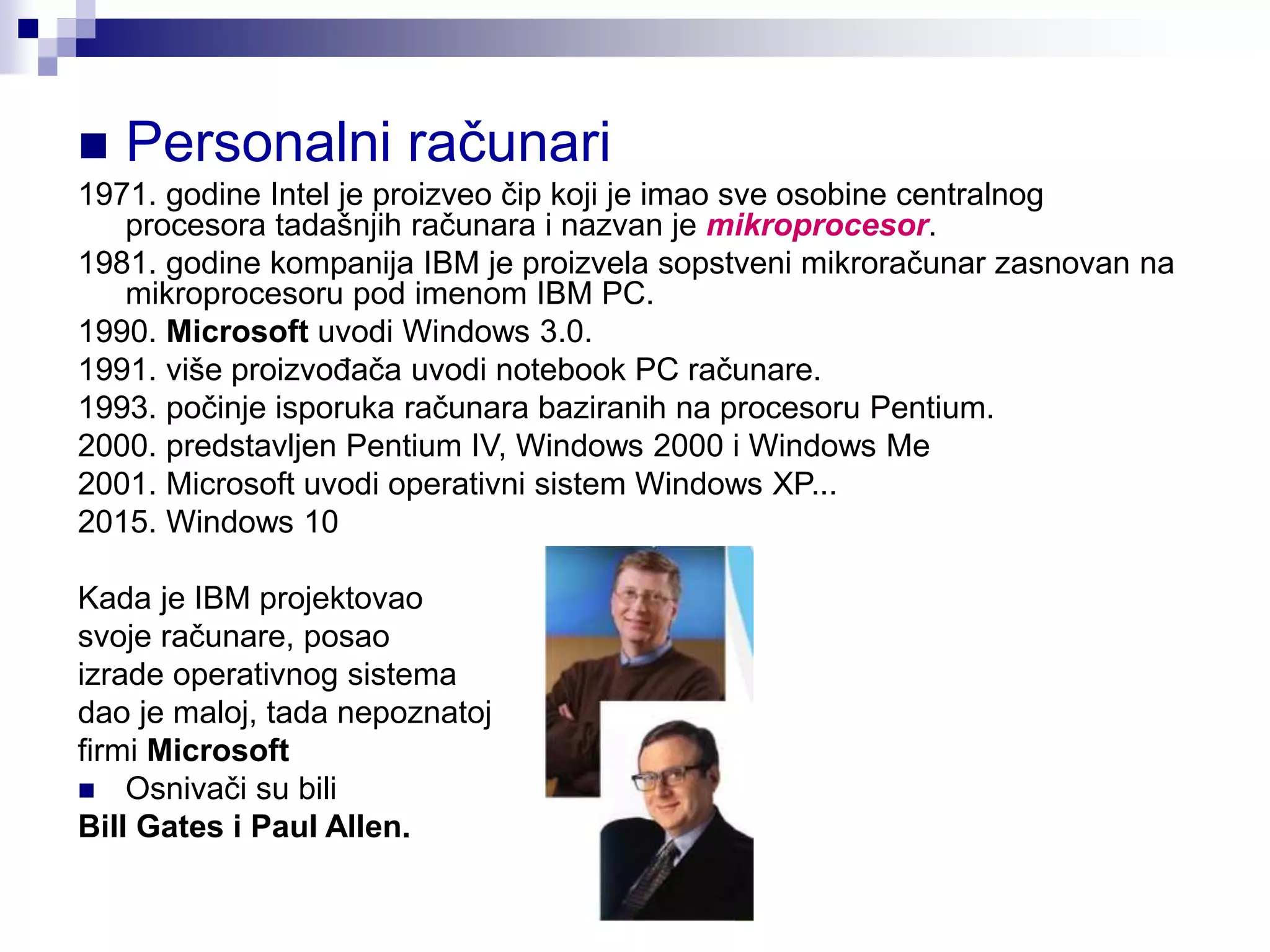 Istorijat razvoja računara | PPT