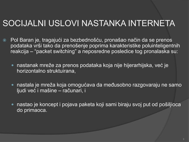 Istorijski razvoj interneta | PPS