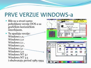Istorijski razvoj operativnog_sistema_windows | PPT