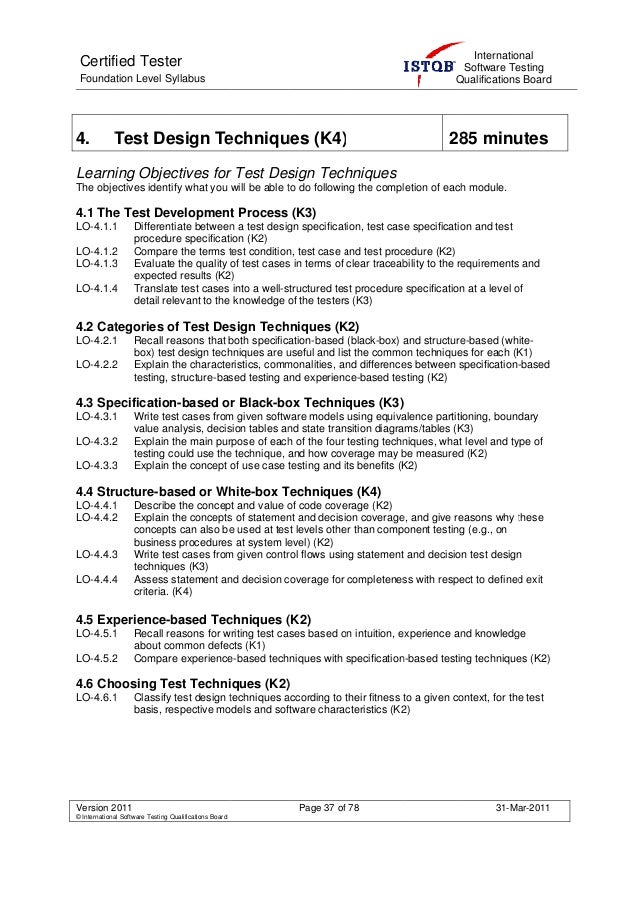 ISTQB Syllabus Niveau Fondation 2011 - CFTL