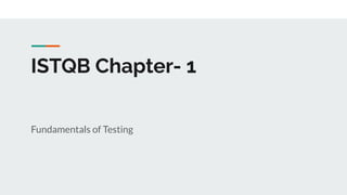 ISTQB Chapter 1 Fundamentals of Testing | PDF