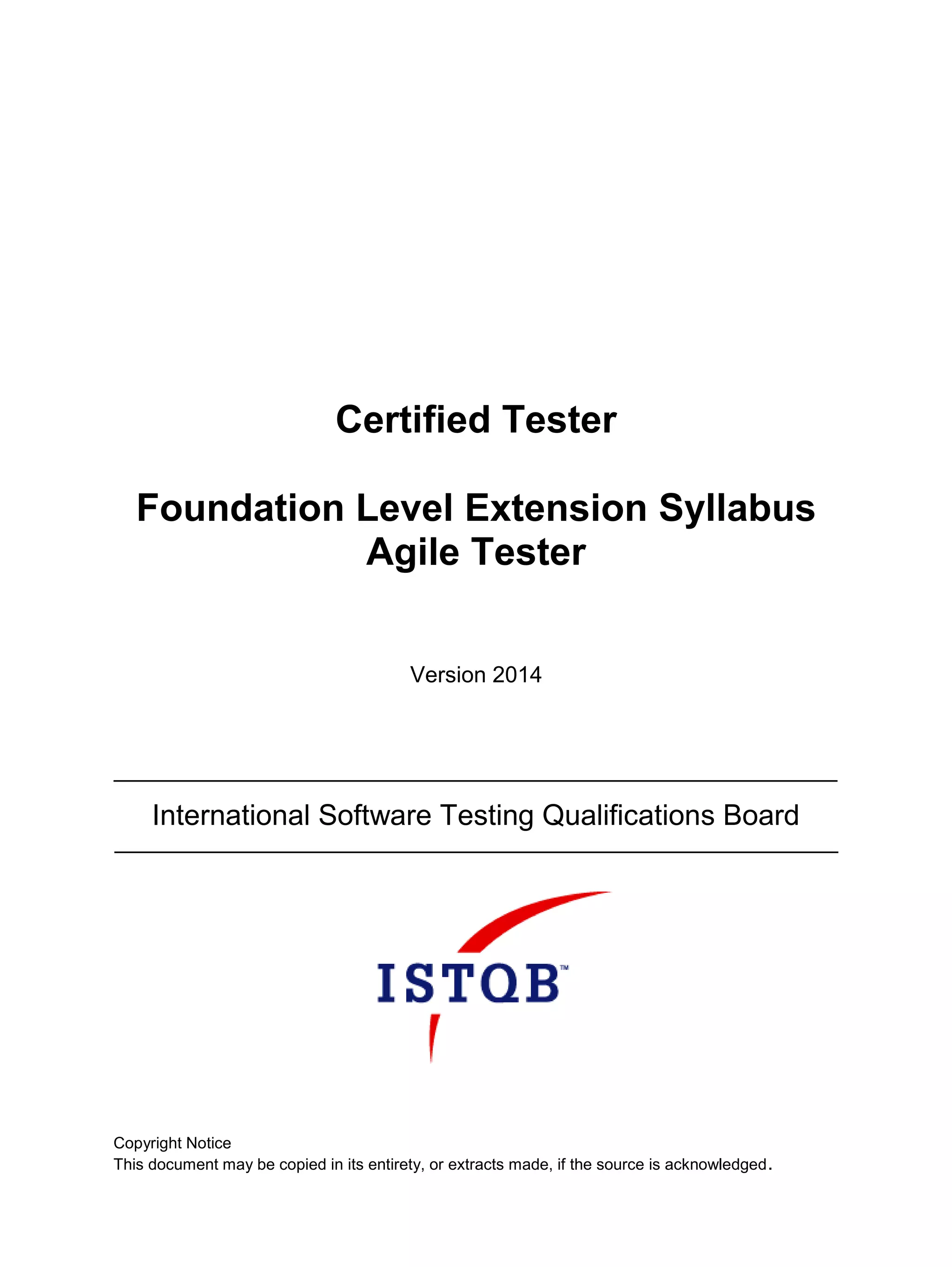 Istqb Foundation Agile Syllabus Pdf